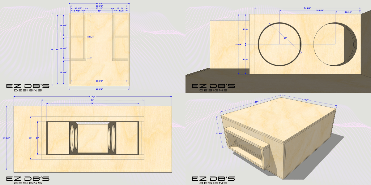 Custom 4th Order Bandpass Blow-Thru Subwoofer Box Design – EZ DB's Designs