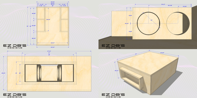 Custom 4th Order Bandpass Blow-Thru Subwoofer Box Design – EZ DB's Designs