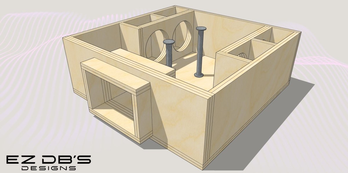 Custom 4th Order Bandpass Blow-Thru Subwoofer Box Design – EZ DB's Designs
